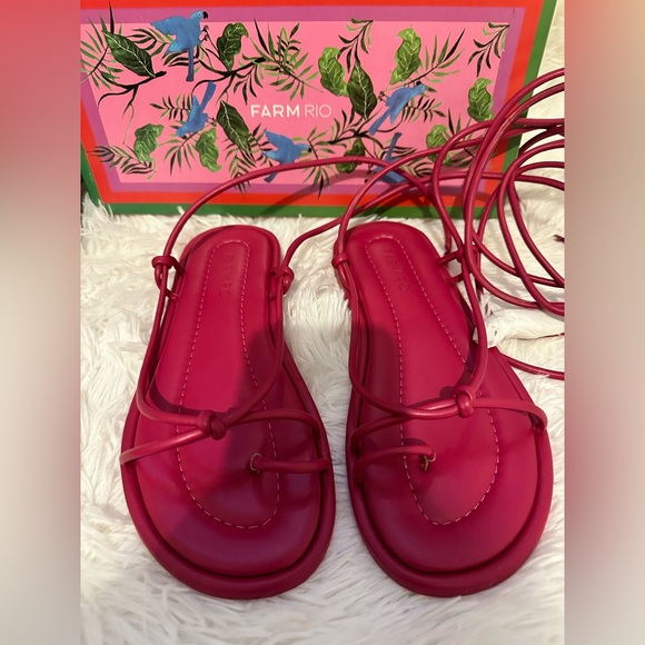 FARM Rio | Shoes | Nwt Farm Rio Lace Up Sandals | Poshmark